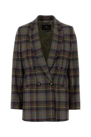 Etro Embroidered Stretch Wool Blazer - Multicolor