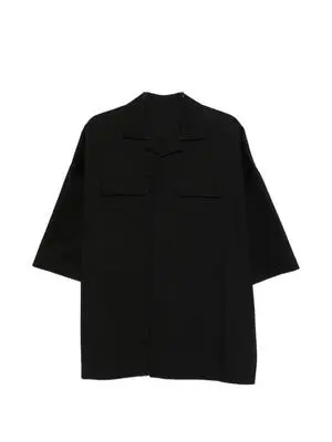 Rick Owens Shirt With Flap Pocket And Camp Collar - Black