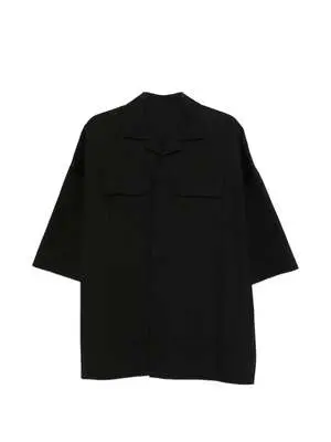 Rick Owens Shirt With Flap Pocket And Camp Collar - Black
