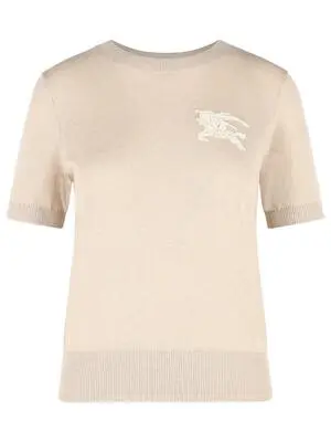 Burberry Anisa' Beige Cotton And Wool Sweater - Cream
