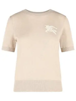 Burberry Anisa' Beige Cotton And Wool Sweater - Cream