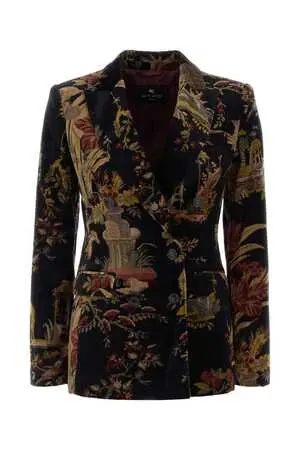 Etro Printed Velvet Blazer - Multicolor