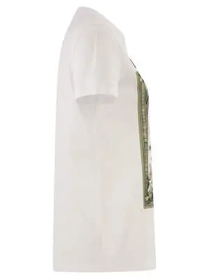 Max Mara Mxmspadino Cotton Jersey T-shirt With Graphic Print - White