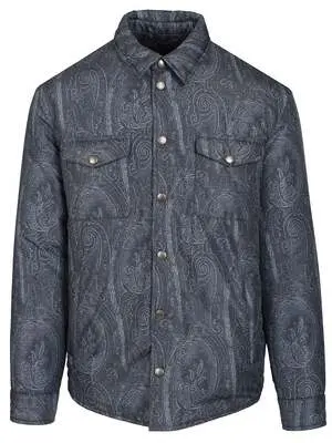 Etro Paisley Decoration Overshirt - Blue