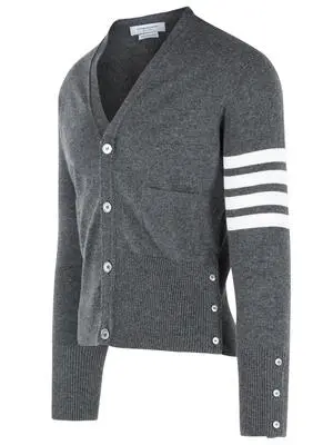 Thom Browne Classic 4 Bar Cashmere Cardigan - Gray