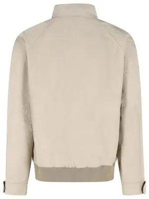 FAY Bomber Jacket In Beige Cotton And Nylon Faille