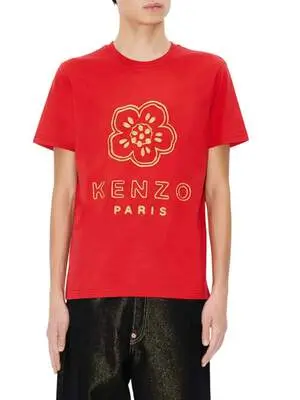 Kenzo Slim-fit Cotton T-shirt With Embroidered Boke Flower