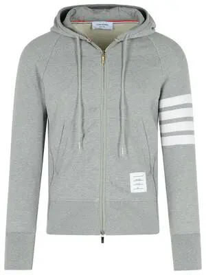 Thom Browne Cotton Zip-up Hoodie - Gray