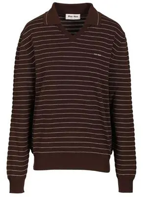 Miu Miu V-neck Sweater - Brown