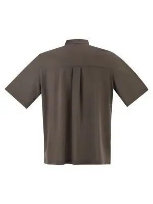 Herno Jersey Polo Shirt With Seraph Collar - Brown