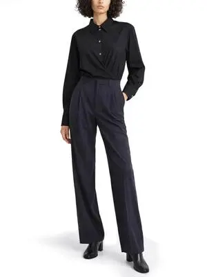 LEMAIRE Straight Collar Twisted Shirt - Black