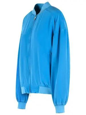 Versace Blouson With Zip In Light Silk Poplin