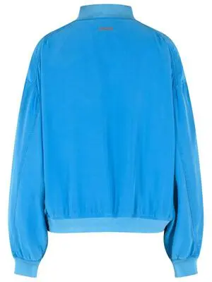 Versace Blouson With Zip In Light Silk Poplin