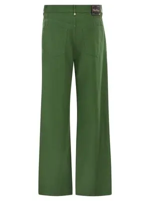 Max Mara Cotton And Linen Straight Leg Trousers