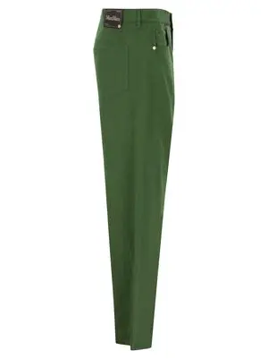 Max Mara Cotton And Linen Straight Leg Trousers