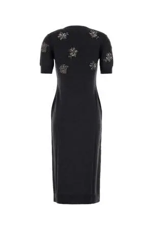 Fendi Charcoal Stretch Wool Dress