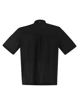 Herno Jersey Polo Shirt With Seraph Collar - Black