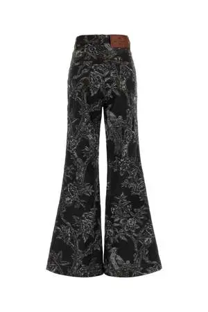 Etro Embroidered Stretch Denim Jeans