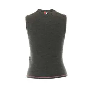Thom Browne Striped Merino Wool Knitted Tank Top - Gray