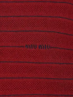 Miu Miu Cotton V-neck Sweater - Multicolor