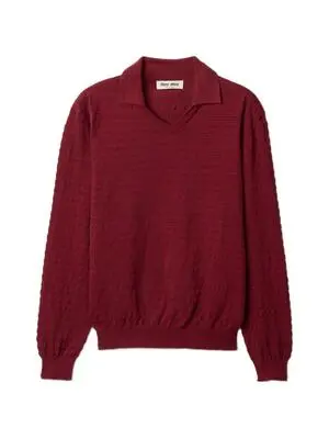Miu Miu Cotton V-neck Sweater - Multicolor