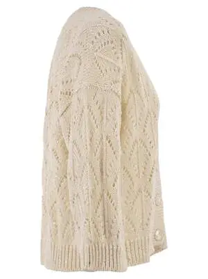Peserico Cotton Cord Cardigan - Cream