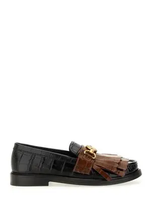 Moschino Moccasin With Bangs And Coin - Black