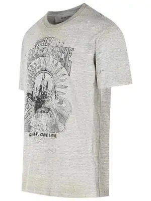 GOLDEN GOOSE Mélange Grey Cotton T-shirt - Gray