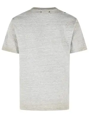 GOLDEN GOOSE Mélange Grey Cotton T-shirt - Gray