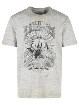 GOLDEN GOOSE Golden Goose Mélange Grey Cotton T-Shirt Men Gray