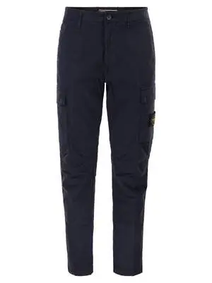 Stone Island Regular Tapered Fit Cargo Trousers - Blue