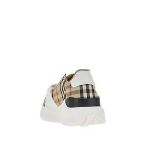 Burberry Check Cotton Sneakers - Cream