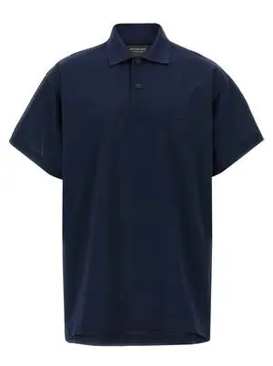Balenciaga Embroidery Polo Shirt - Blue
