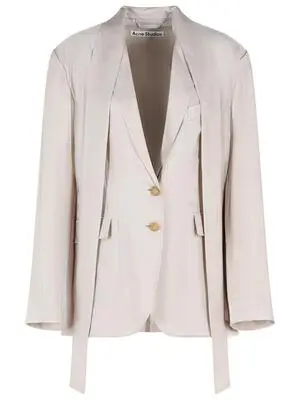 Acne Studios Blazer In Cupro Beige