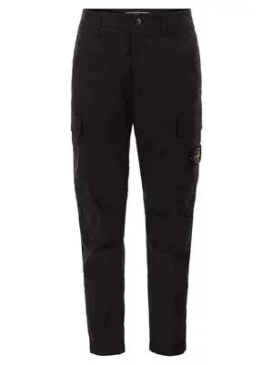 Stone Island Regular Tapered Fit Cargo Trousers - Black