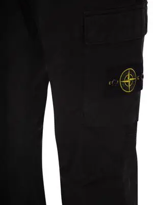 Stone Island Regular Tapered Fit Cargo Trousers - Black