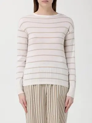 Max Mara Striped Cashmere And Silk Pullover - Cream