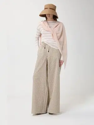 Max Mara Striped Cashmere And Silk Pullover