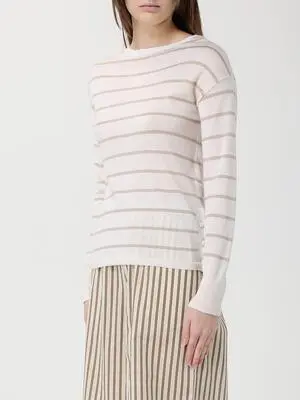 Max Mara Striped Cashmere Silk Pullover - Cream