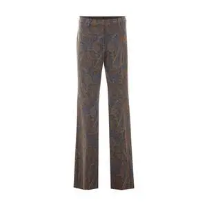 Etro Fit And Flare Pants With Paisley Motif - Brown