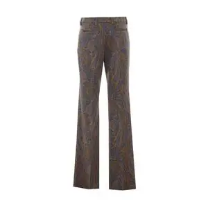 Etro Paisley Motif Flare Trousers - Brown