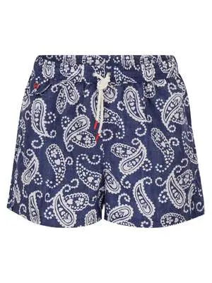 Kiton Short Patterned Swim Boxers - Blue