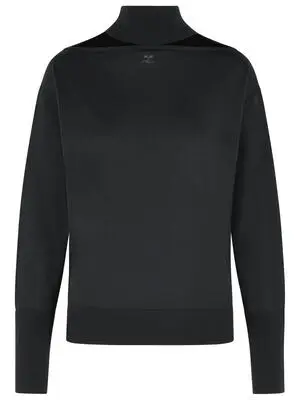 COURREGES Merino Wool Turtleneck Sweater - Black
