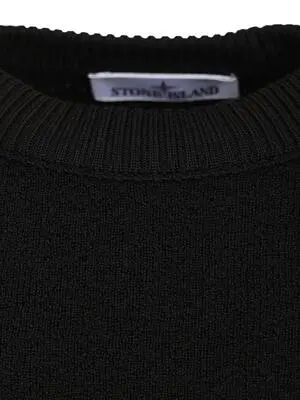 Stone Island Pure Virgin Wool Crew Neck Sweater - Black