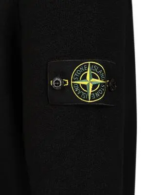 Stone Island Pure Virgin Wool Crew Neck Sweater - Black