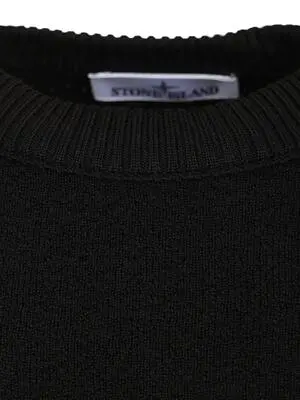 Stone Island Pure Virgin Wool Crew Neck Sweater - Black