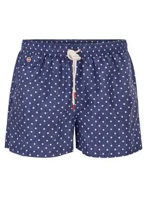 Kiton Short Patterned Swim Boxers - Blue