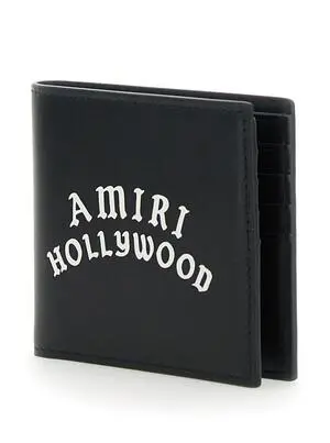 Amiri Bi-fold Wallwt With Logo Lettering On The Front In Leather