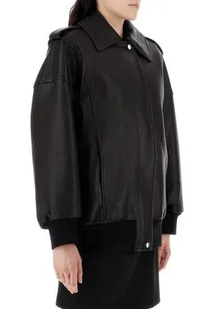 Alexander McQueen Leather Oversize Jacket