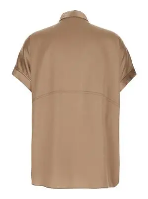 Brunello Cucinelli Stretch Silk Button Down Collar Shirt